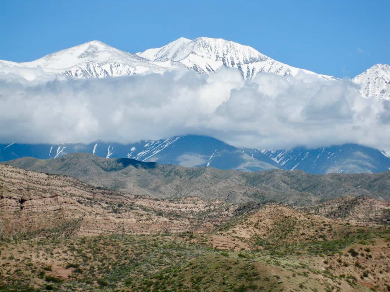 Bus ride from Mendoza in Argentina to Chile across the Andes