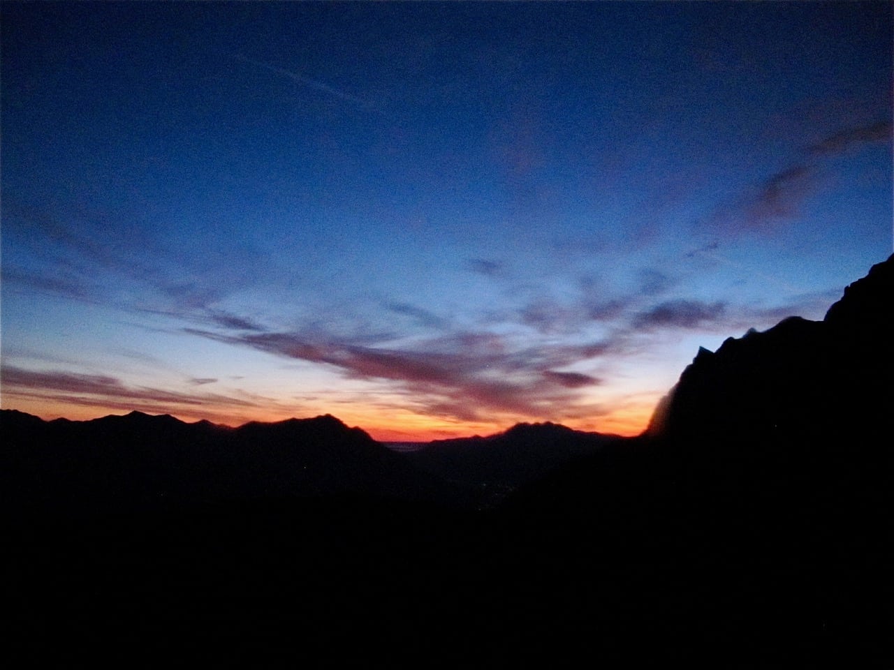 Seeing the sunrise in the Alps from Zugszpitze mountain