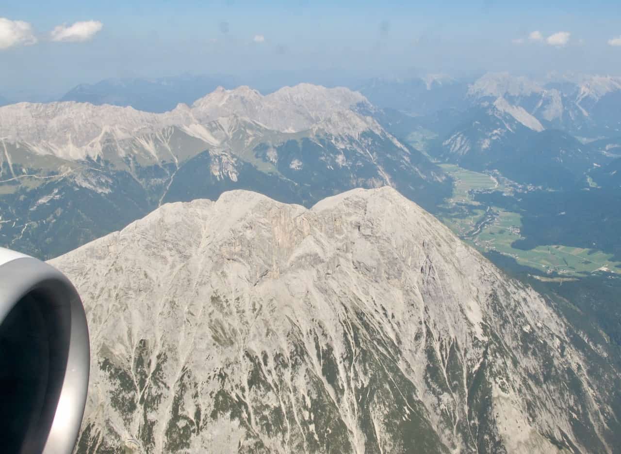 Views of the Alps when flying into Innsbruck | Velvet Escape