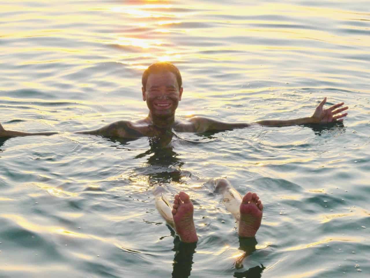 The experience of floating in the Dead Sea