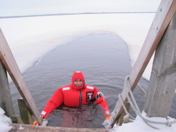 Ice-floating in Lapland - a surreal winter activity in Finnish Lapland