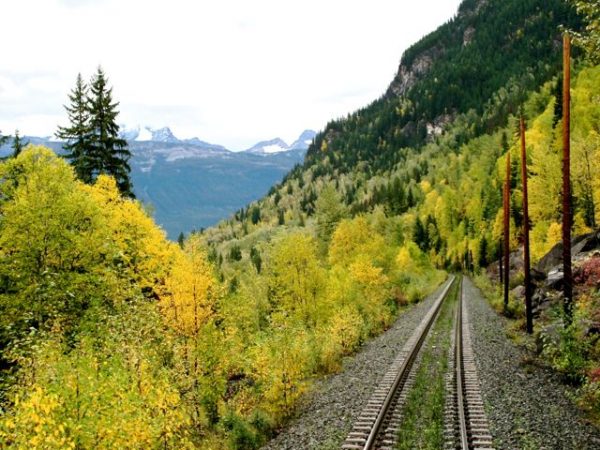 Canadian Rockies train tracks in photos