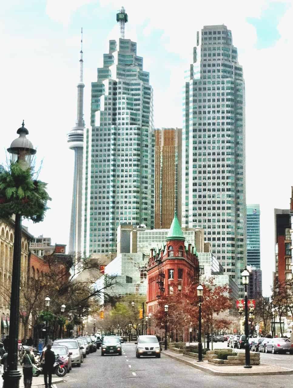 Admiring the skyscrapers on a stroll around downtown Toronto