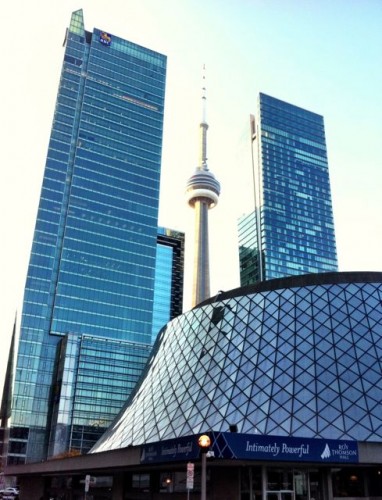 Admiring the skyscrapers on a stroll around downtown Toronto