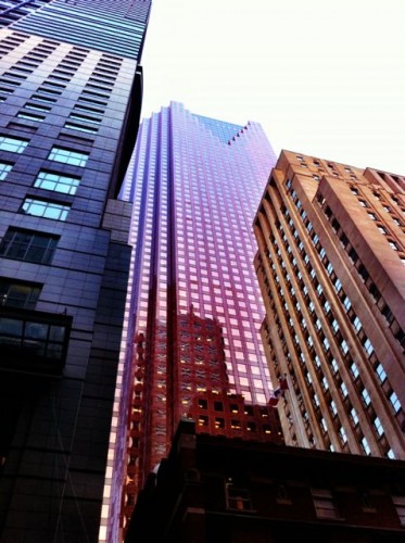 Admiring the skyscrapers on a stroll around downtown Toronto