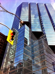 Admiring the skyscrapers on a stroll around downtown Toronto