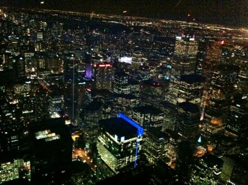 Admiring the skyscrapers on a stroll around downtown Toronto