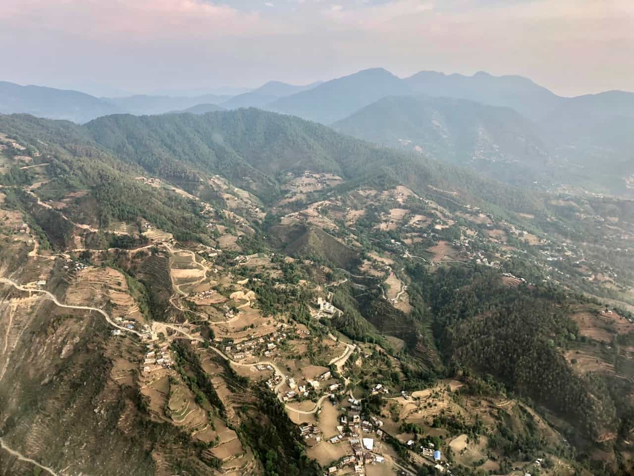 Aerial view of Kathmandu from a plane window | Velvet Escape