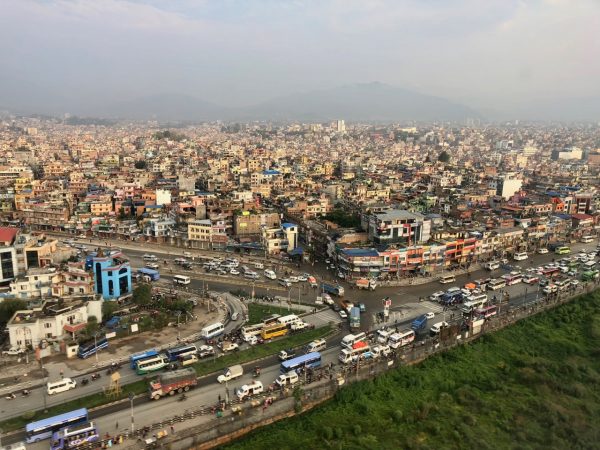 Aerial view of Kathmandu from a plane window | Velvet Escape