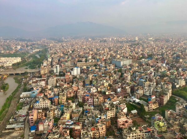 Aerial view of Kathmandu from a plane window | Velvet Escape
