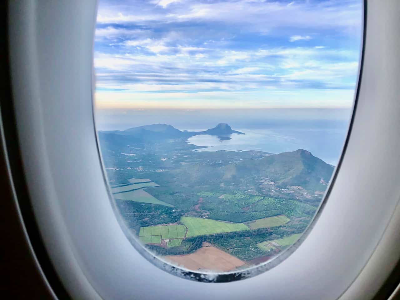 Aerial views of Mauritius from a plane window | Velvet Escape