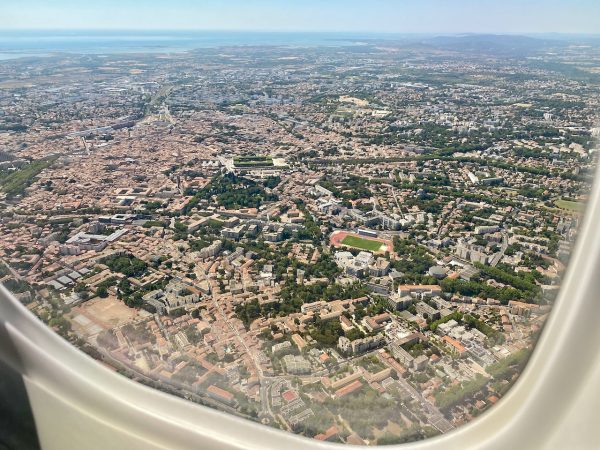 Aerial view of Montpellier from a plane window | Velvet Escape