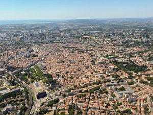 Aerial view of Montpellier from a plane window | Velvet Escape