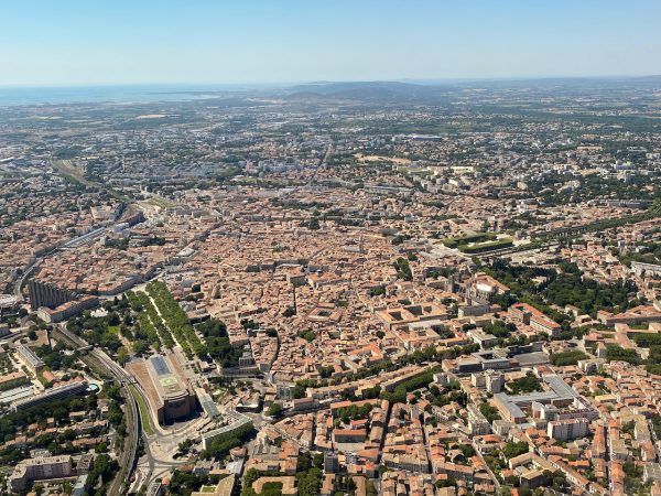 Aerial view of Montpellier from a plane window | Velvet Escape