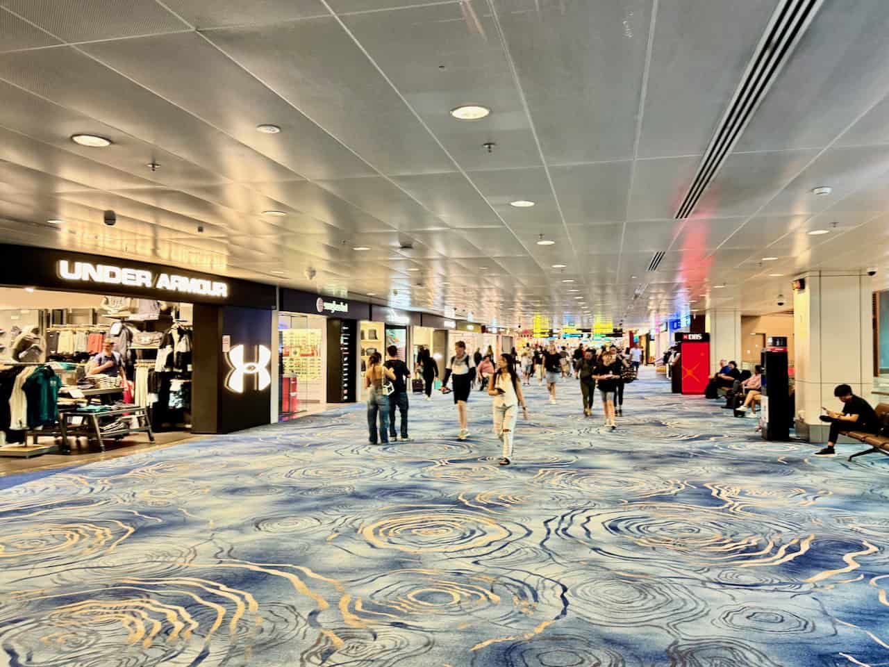 Changi Airport design: the colourful carpets | Velvet Escape