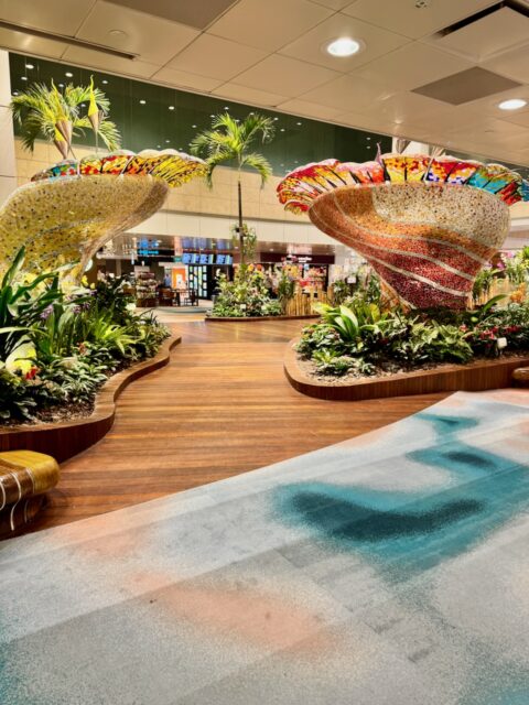 Changi Airport design: the colourful carpets | Velvet Escape
