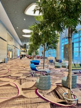 Changi Airport design: the colourful carpets | Velvet Escape